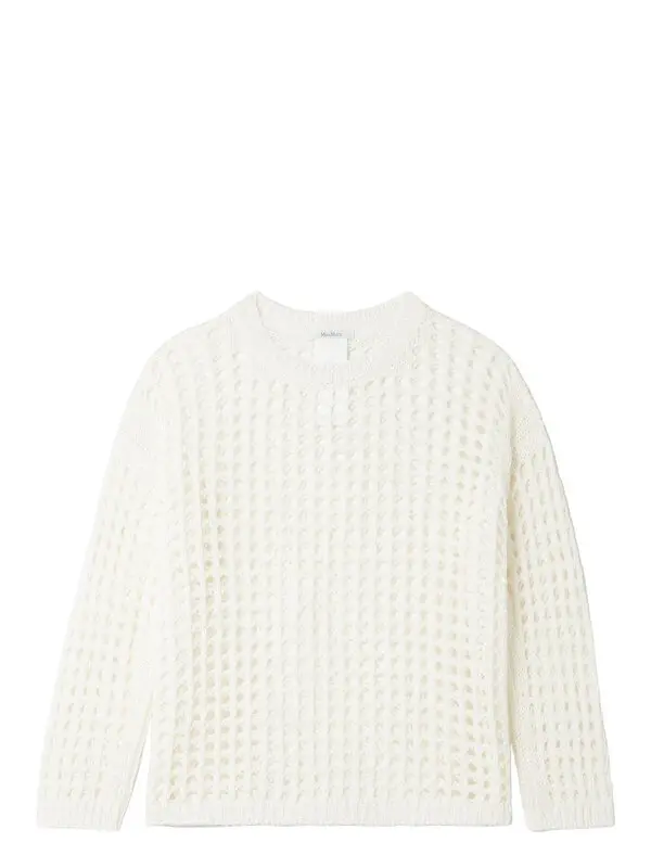 Max Mara Crocheted Cotton Sweater - White