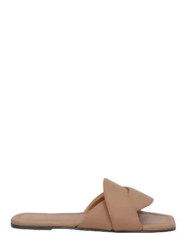 ATP ATELIER Leather Slide Sandals - Beige