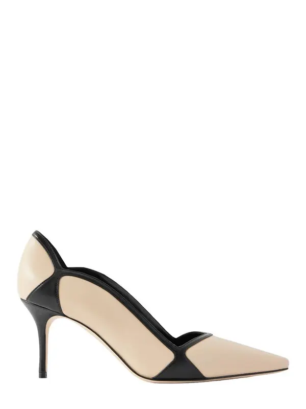 Manolo Blahnik Ruvian 70 Leather Pumps - Neutrals