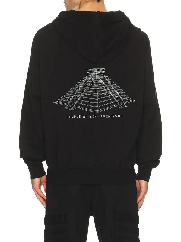 Rick Owens Fleece Hoodie - Black & Milk