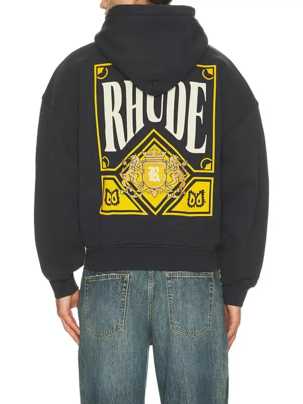 Rhude Playing Card Hoodie - Vintage Black & Yellow