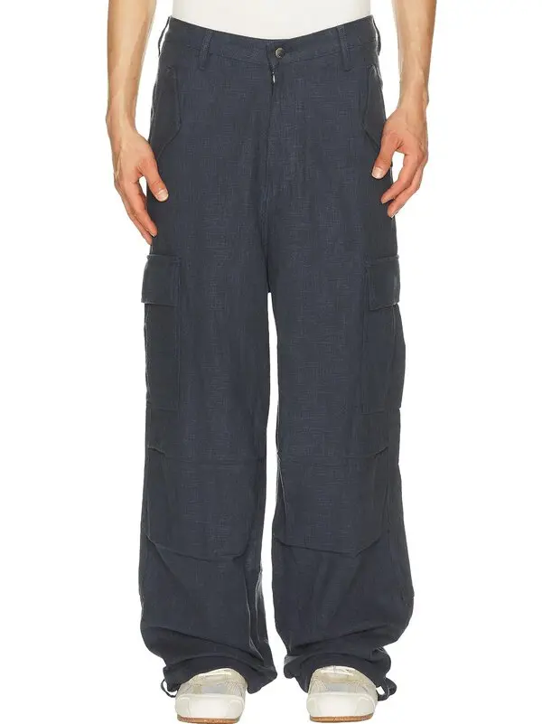 Rhude Linen Parachute Pant - Navy
