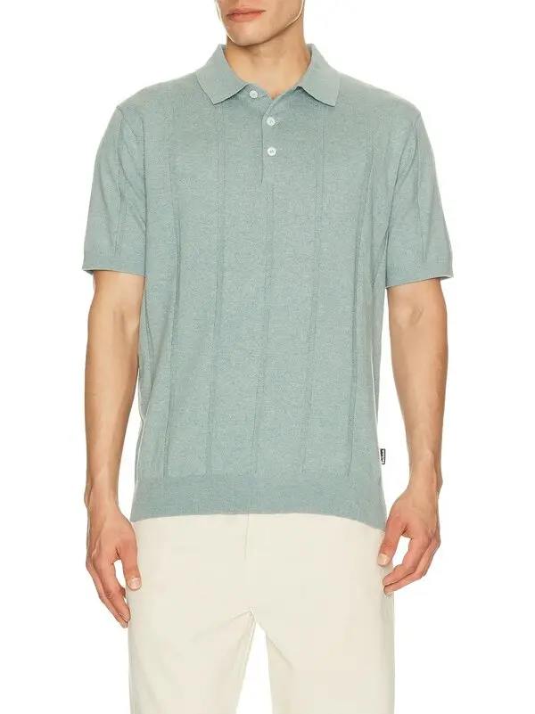 Barbour Wellburn Knitted Polo In Blue - Slate