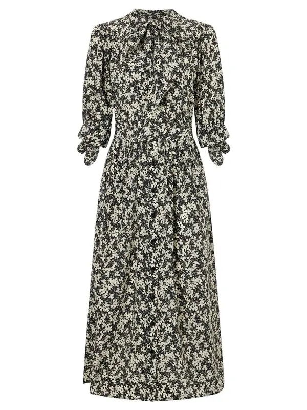 Maison Mayle Lala Patterned Silk-crepe Midi Dress - Multi