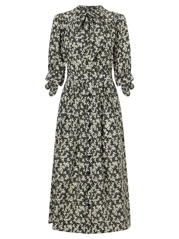 Maison Mayle Lala Patterned Silk-crepe Midi Dress - Multi