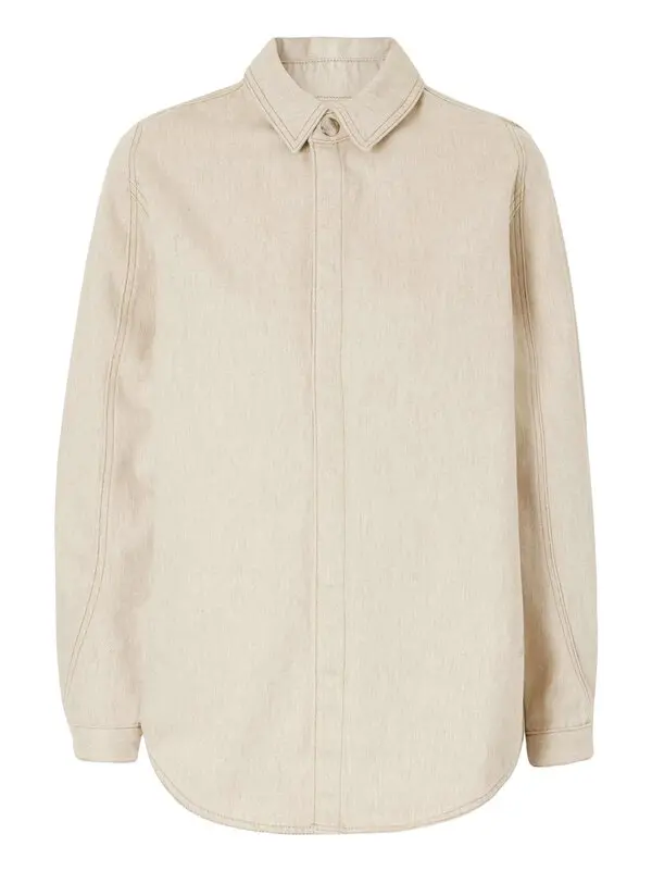Jacquemus La Chemise Amelo De-nîmes Cotton And Hemp-blend Shirt - Beige