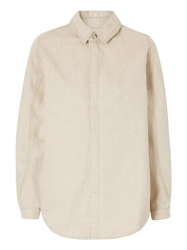Jacquemus La Chemise Amelo De-nîmes Cotton And Hemp-blend Shirt - Neutrals