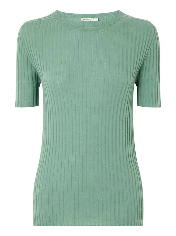 KALLMEYER Ribbed-knit Merino Wool T-shirt - Green