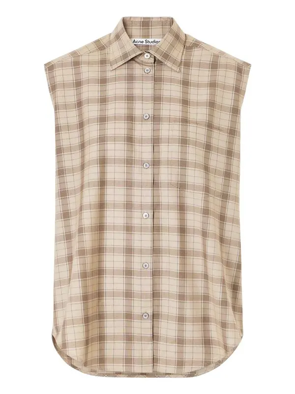 Acne Studios Sinora Sleeveless Checked Wool Shirt - Multi
