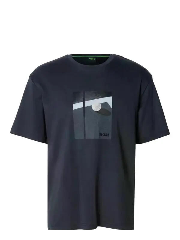 BOSS Join Relaxed Grx Round-neck Printed T-shirt - Blue