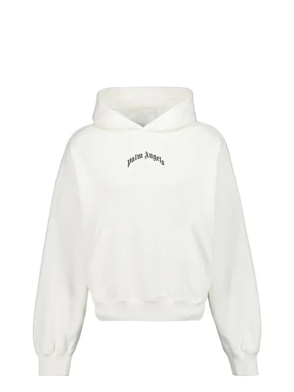 Palm Angels Loose Fit Hooded Sweatshirt - White