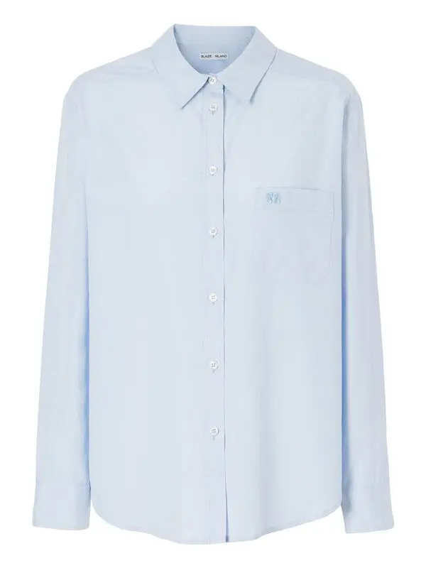 BLAZÉ MILANO Pajot Anabas Embroidered Shirt - Blue