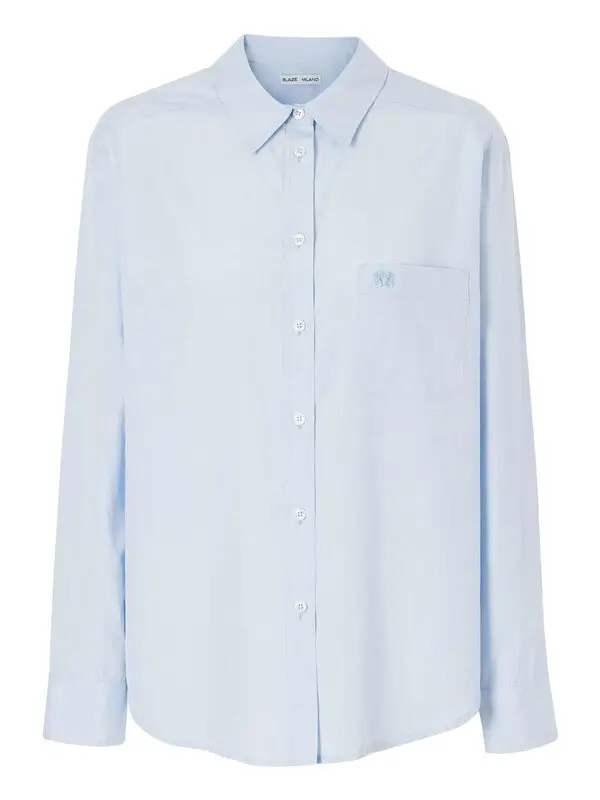 BLAZÉ MILANO Pajot Anabas Embroidered Shirt - Sky Blue