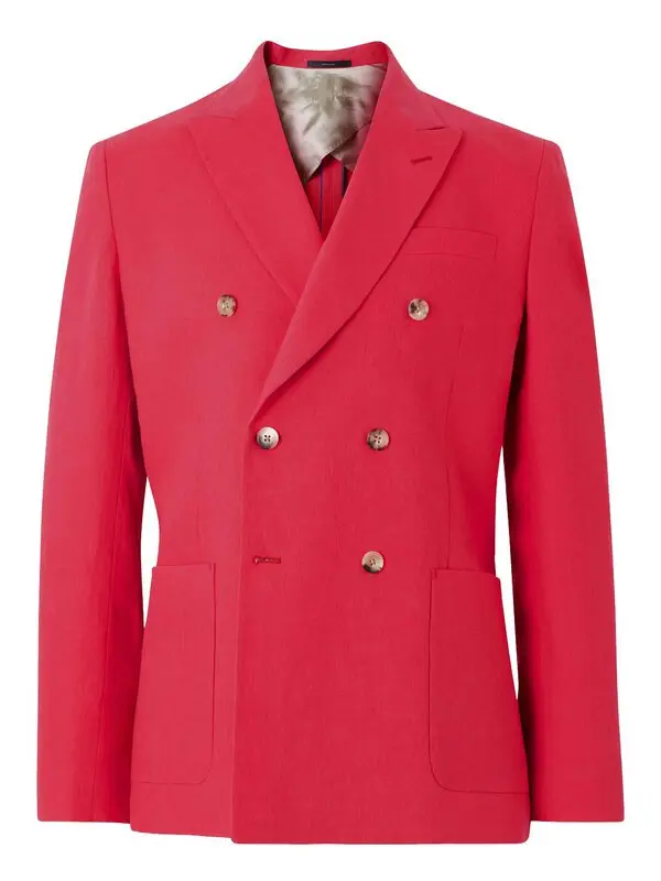 Paul Smith Double-breasted Linen Blazer - Red