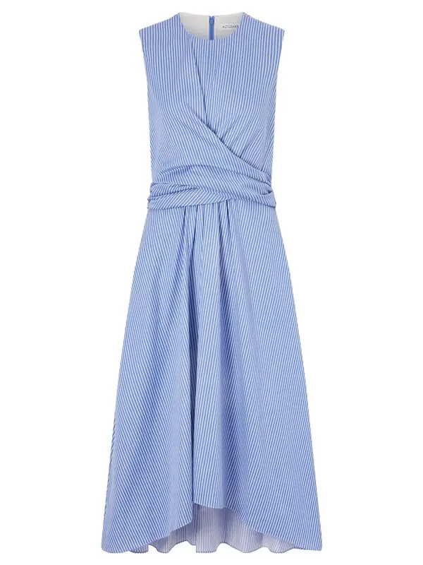 Altuzarra Penny Striped Cotton Midi Dress - Blue