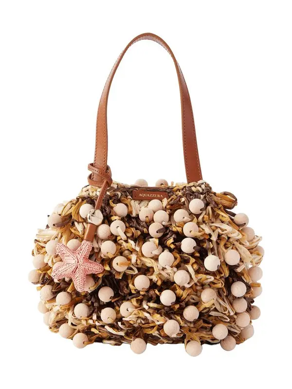 AQUAZZURA Pom Pom Mini Bag - Neutrals