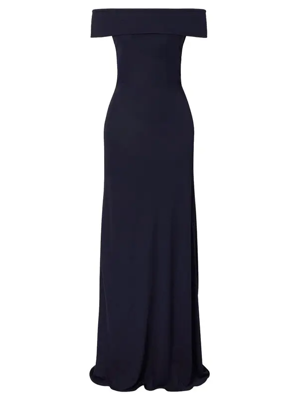 Alaïa Off-the-shoulder Maxi Dress - Blue