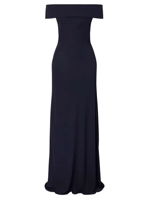 Alaïa Off-the-shoulder Maxi Dress - Navy