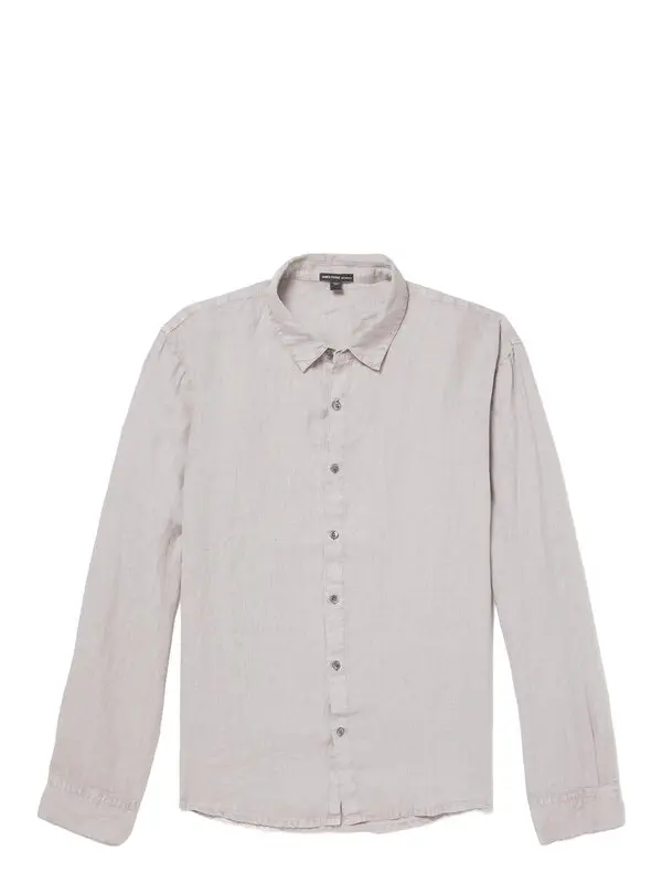 JAMES PERSE Garment-dyed Linen Shirt - Gray