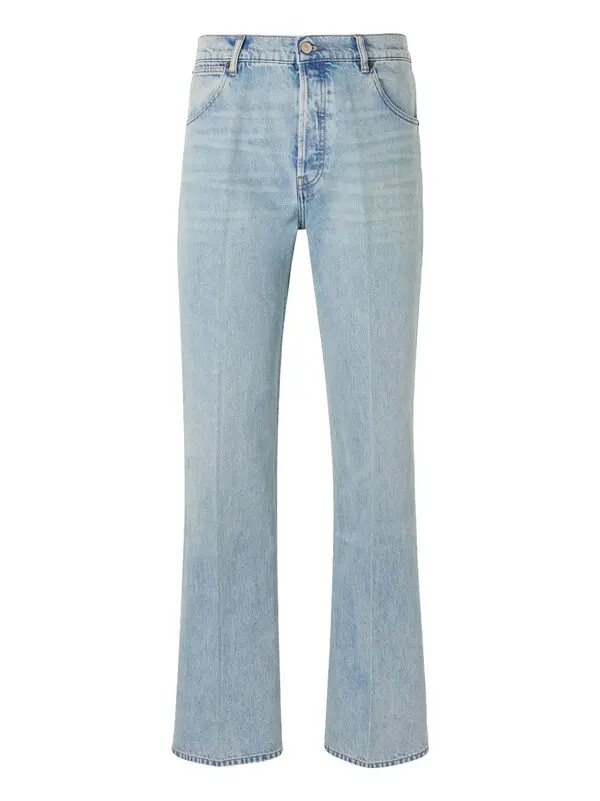 Husbands Flared Cotton Denim Jeans - Blue