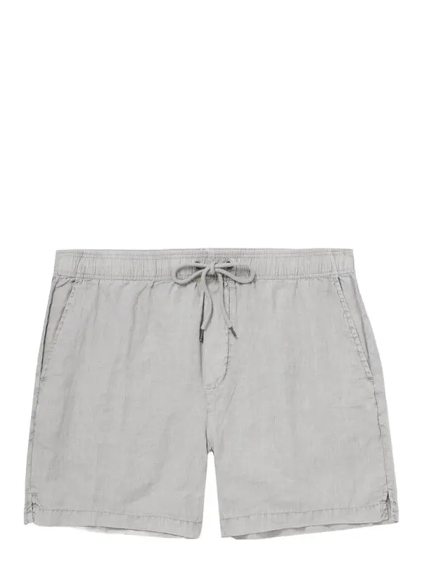 JAMES PERSE Straight-leg Garment-dyed Linen Drawstring Shorts - Gray