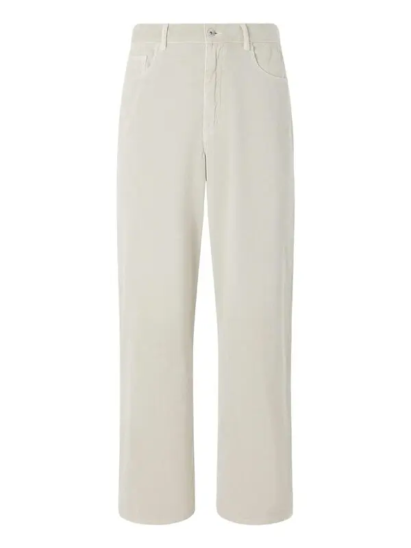 Auralee Wide-leg Cotton-corduroy Trousers - Off-white