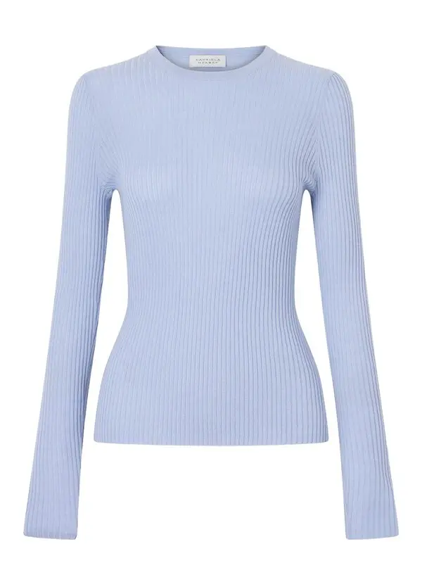 Gabriela Hearst Browning Ribbed Cashmere And Silk-blend Sweater - Blue