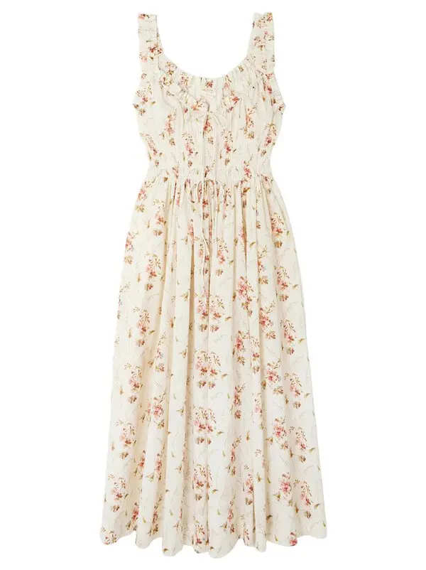 DÔEN Emmaretta Floral-print Organic Cotton Midi Dress - Multi
