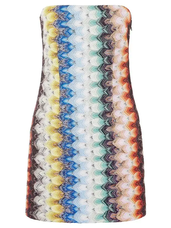 Missoni Strapless Striped Crochet-knit Mini Dress - Black