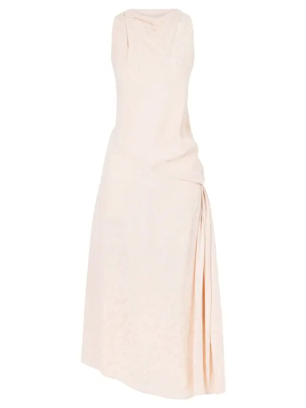 Victoria Beckham Twisted Floral-jacquard Silk Midi Dress - Pink