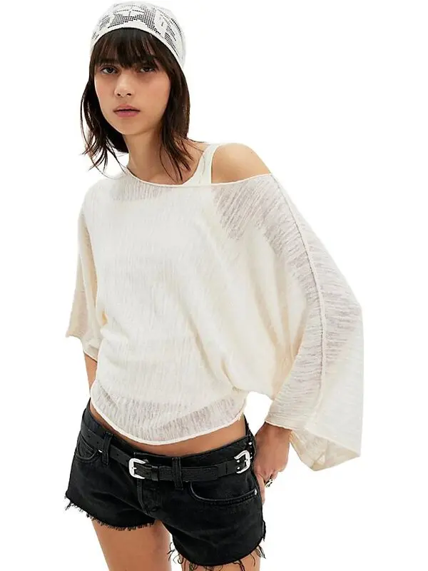 Free People Amber Breeze Off-the-shoulder Sweater - Ivory