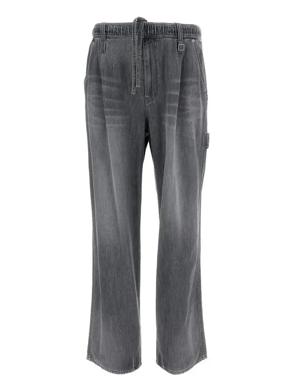 WOOYOUNGMI Denim Trousers With Drawstring - Grey