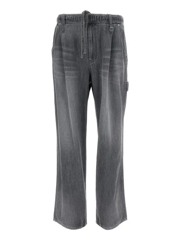 WOOYOUNGMI Denim Trousers With Drawstring - Grigio