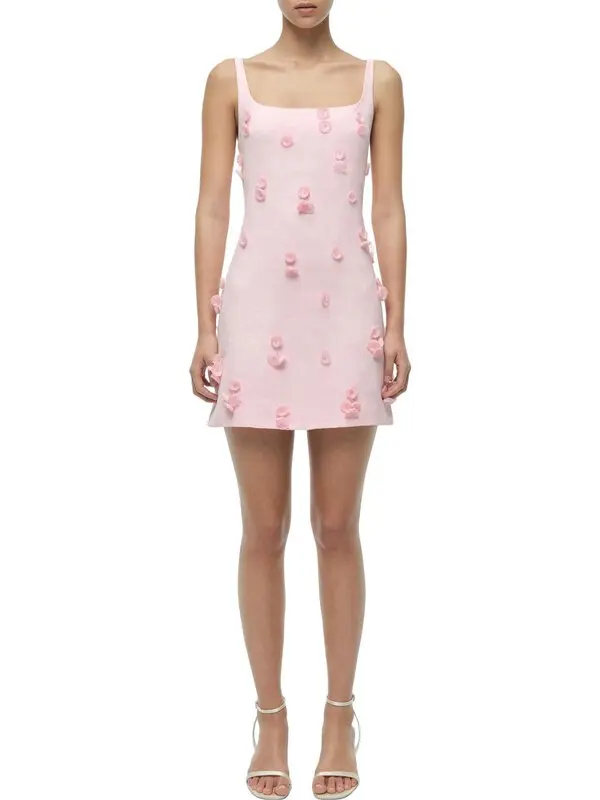 Simkhai Cailinn Floral Appliqué Mini Dress - Pink