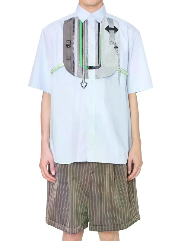 Kolor Bib Short-sleeve Shirt - Blue