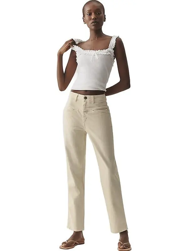 Closed High-rise Slim Straight-leg Jeans - Soft Lemon