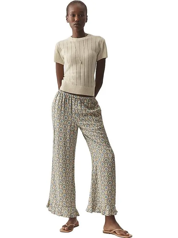 Maeve Printed Ruffle Pants - Yellow Ground