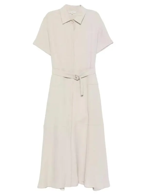 Antonelli Firenze Short-sleeve Midi Shirt Dress - Neutrals