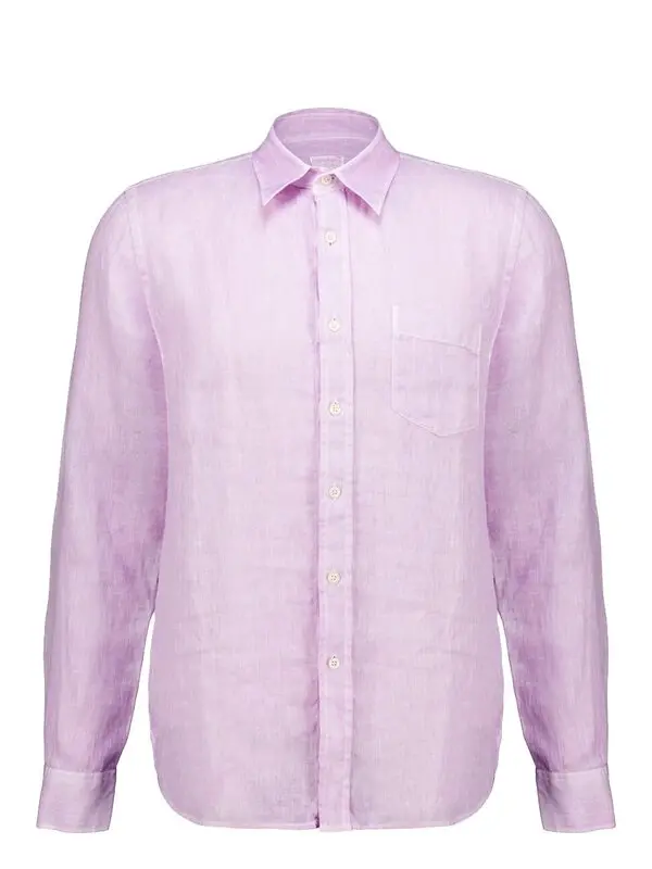 120% Lino Lilac Soft Fade Linen Shirt - Pink