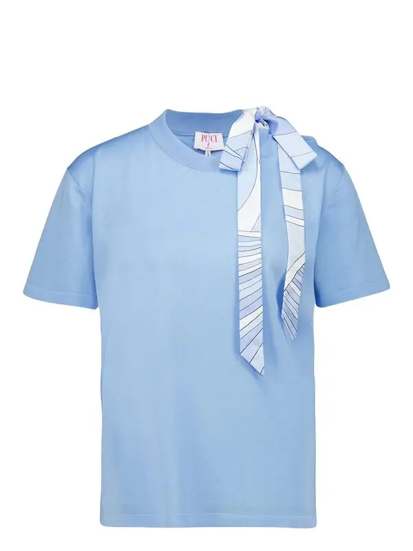 Emilio Pucci Silk Detail T-shirt - Blue
