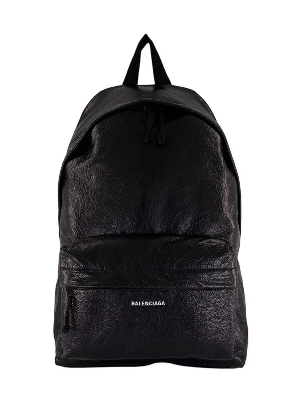 Balenciaga Explorer Leather Backpack - Black