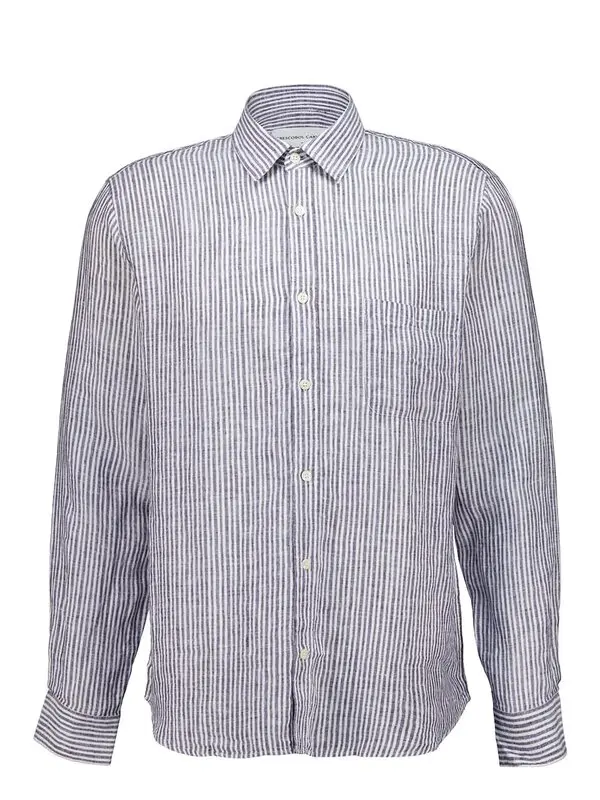 Frescobol Carioca Navy Telles Linen Shirt - Blue
