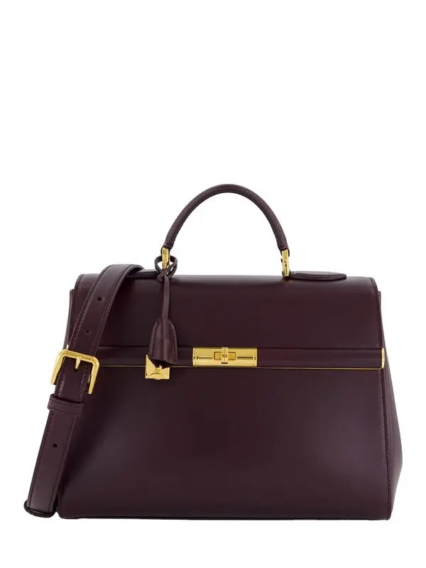 Dolce & Gabbana Marlene Handbag In Palmellato Calfskin - Burgundy