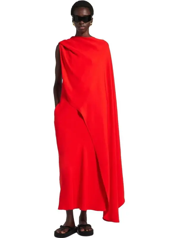 Balenciaga Draped Maxi Dress - Red