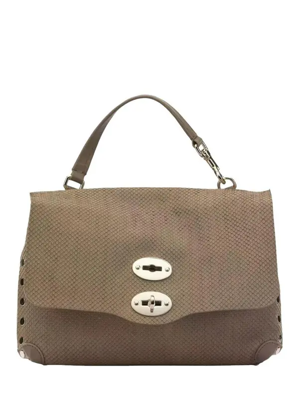 ZANELLATO Mini Potina Snakeskin-effect Studded Tote Bag - Neutrals
