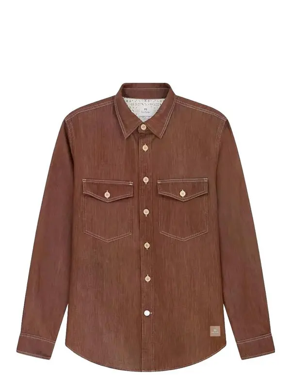 Paul Smith Long Sleeve Buttoned Pocket Shirt - Brown
