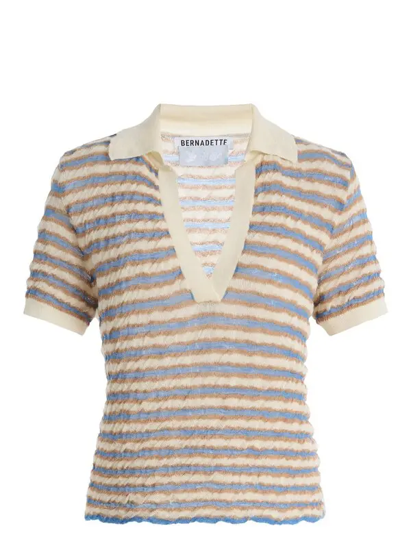 Bernadette Ophelia D Virgin Wool Polo Top - Stripe