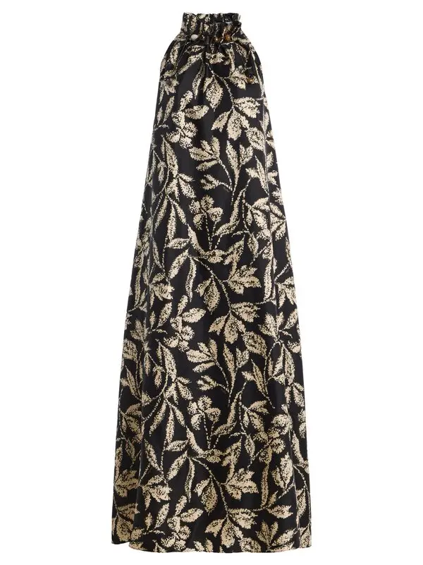 Max Mara Printed Silk Twill Dress - Black