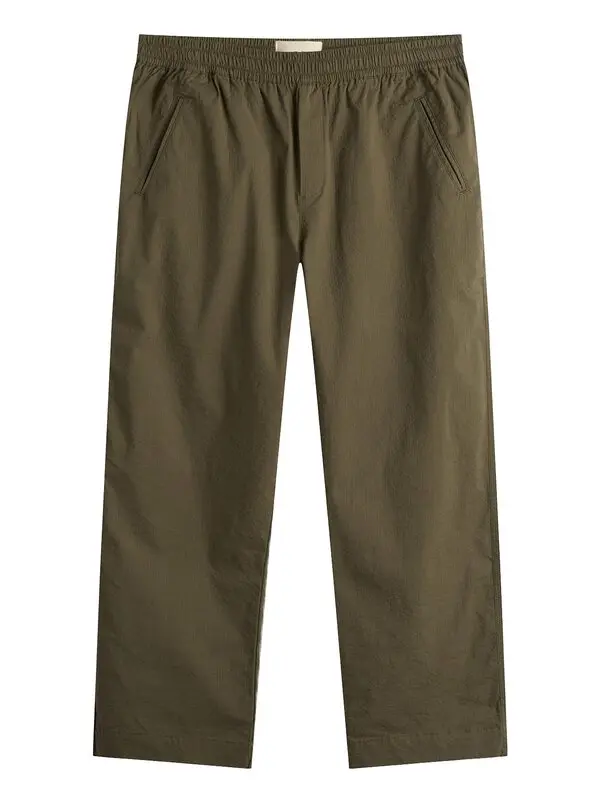 Folk Drawcord Assembly Pant - Dark Olive Seersucker