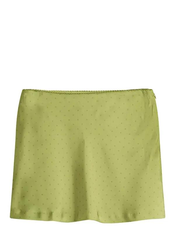 KIJUN Polka Dot Satin Mini Skirt - Olive Green